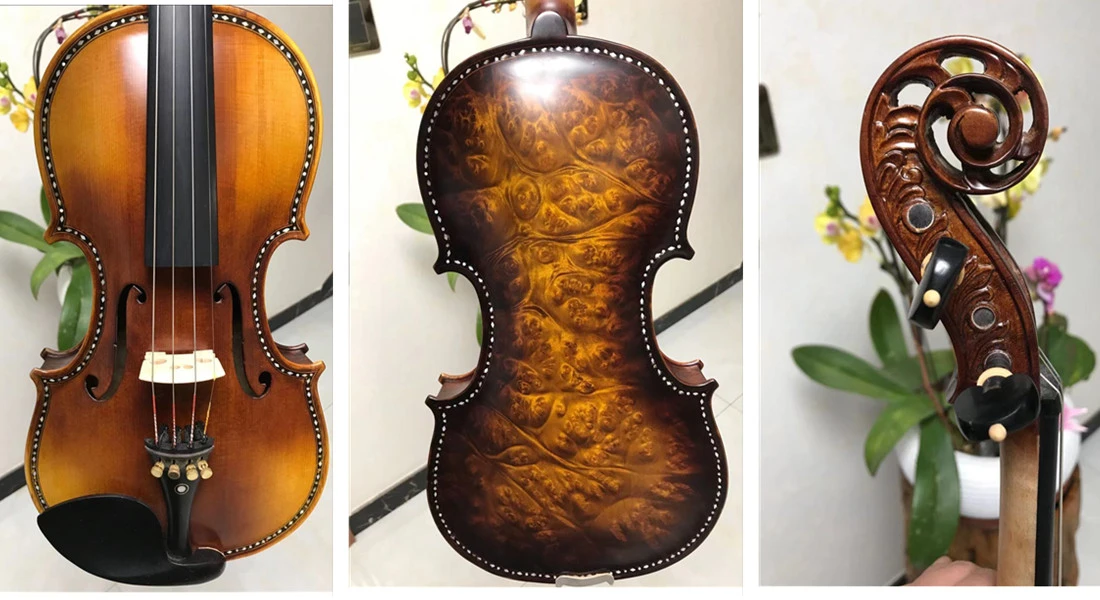 Song Brand Master Violin 4/4,brid's Eye Curly Maple Wood Back Inlay ...