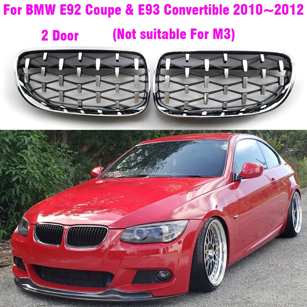 Chrome-Front-Bumper-Kidney-Grille-Diamond-Meteor-For-BMW-E92-E93-LCI-2 ...