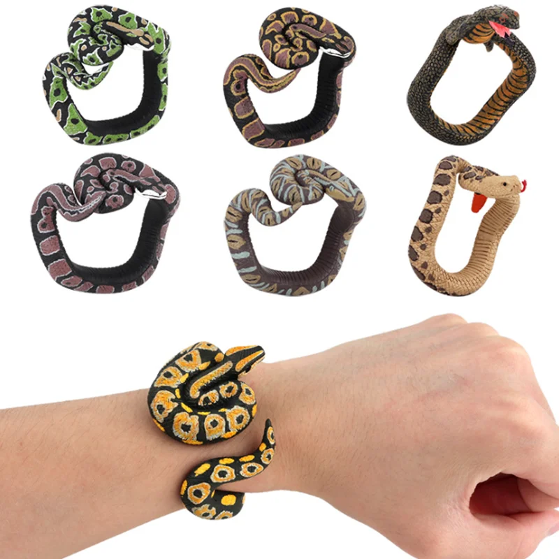 Snake Python Bracelet Simulation Animal Model Figure Plastic Fun Prank ...
