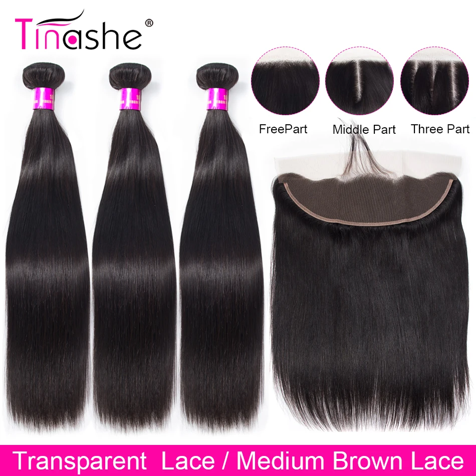 Tinashe Straight Hair Bundles With Frontal Brazilian Human Hair 3 Bundles With Closure Hd ...