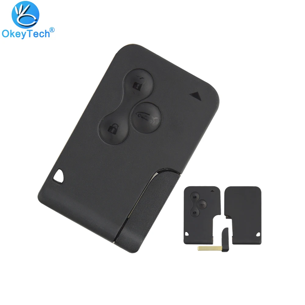 Okeytech 3 Button Remote Key Fob Insert Small Blade Replacement Car Key ...