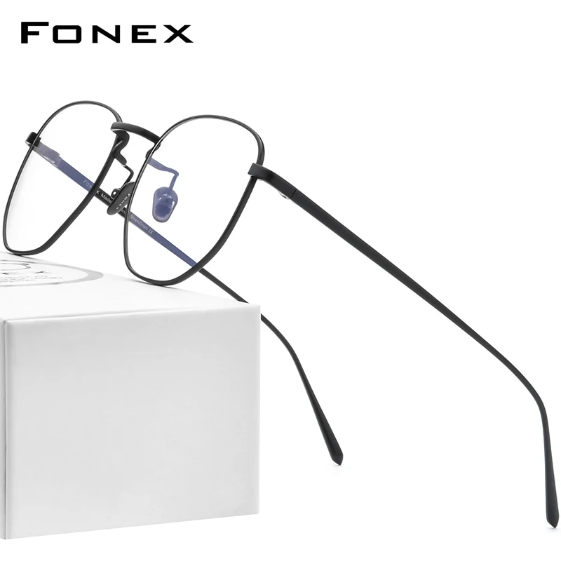 FONEX Pure Titanium Glasses Frame Men Myopia Optical Prescription ...