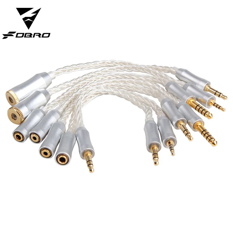 FDBRO 8 Core Silver Plating Copper Cable 2.5/3.5/4.4mm MaleTo 2.5/3.5/4 ...