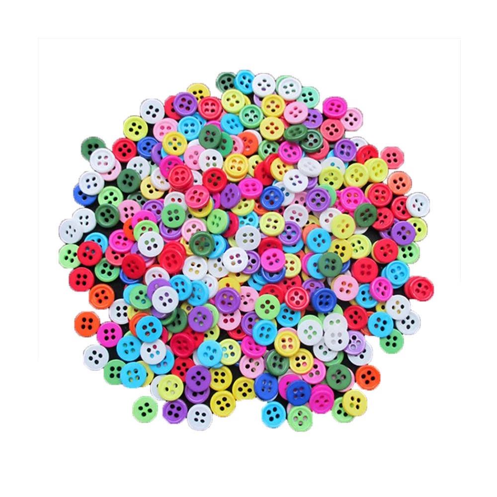 1000pcs 4 Holes Round Shape Buttons 8.5 Mm Abs Material Button Garment ...