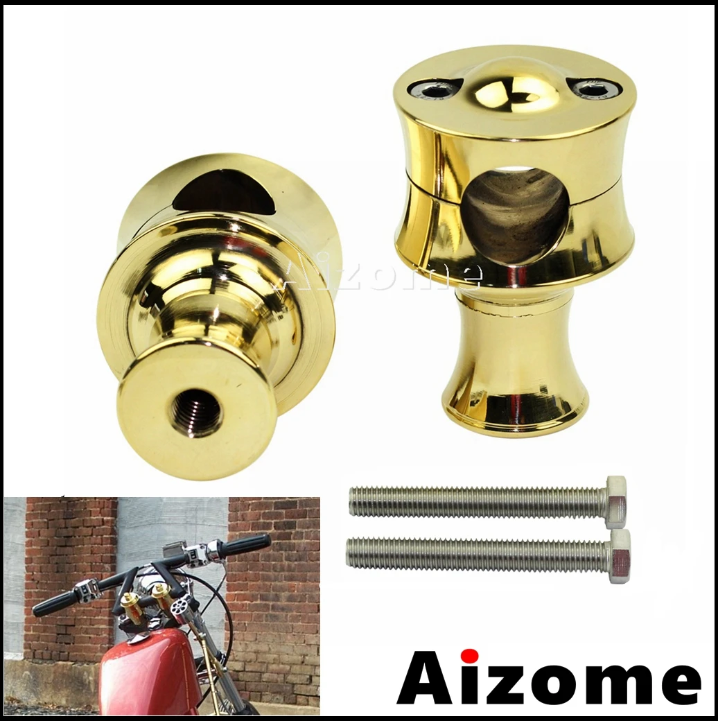 2pcs Motorcycle 25mm 1inch Handlebar Riser Solid Brass Handle Bar Clamp ...