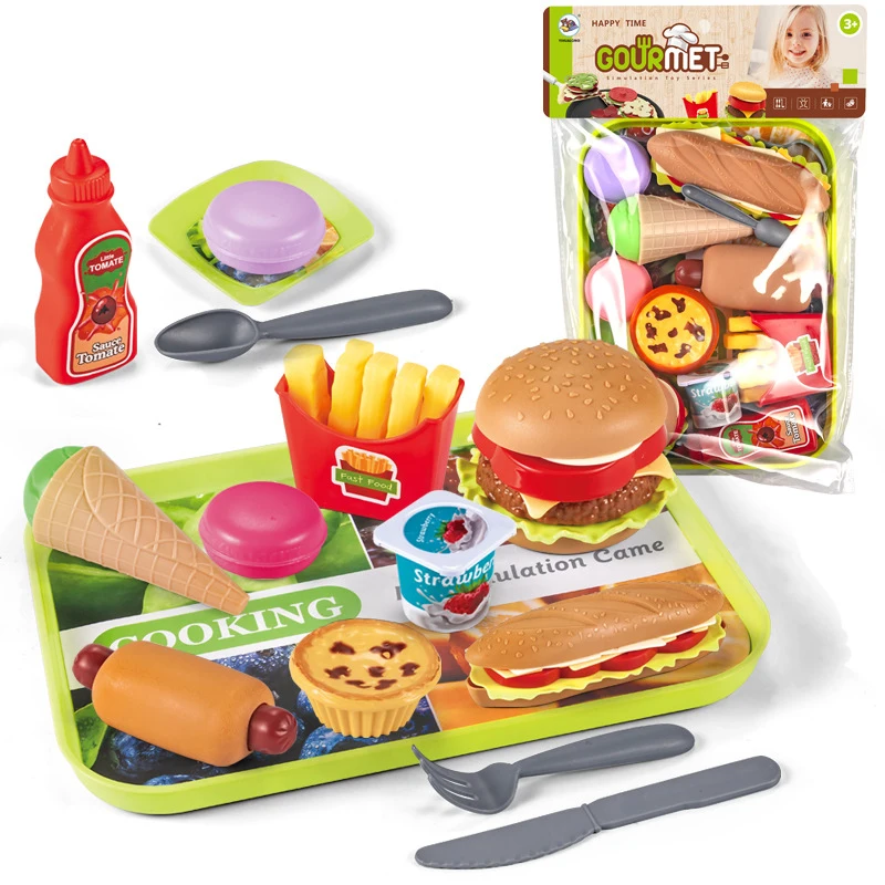 Kids-Simulation-Food-Kitchen-Toy-Set-Hamburger-Hot-Dog-Fries-Ice-Cream ...