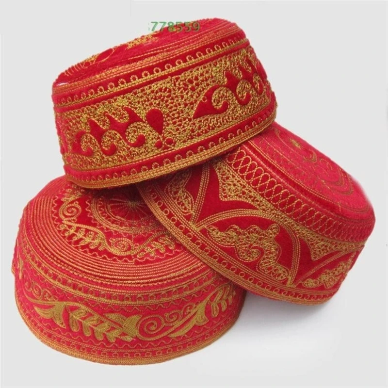 2018 Muslim Prayer Cap Men Islamic Middle East Caps Arabic Embroidery ...