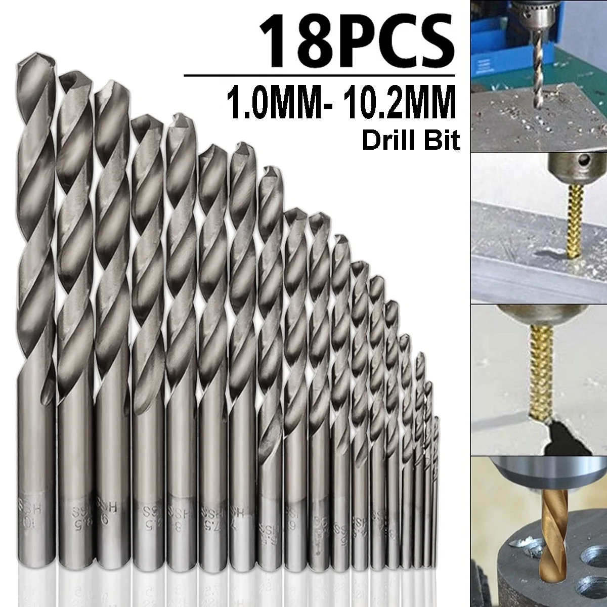 18PCS-1mm-10-2mm-drill-bit-HSS-high-speed-steel-straight-shank-twist ...
