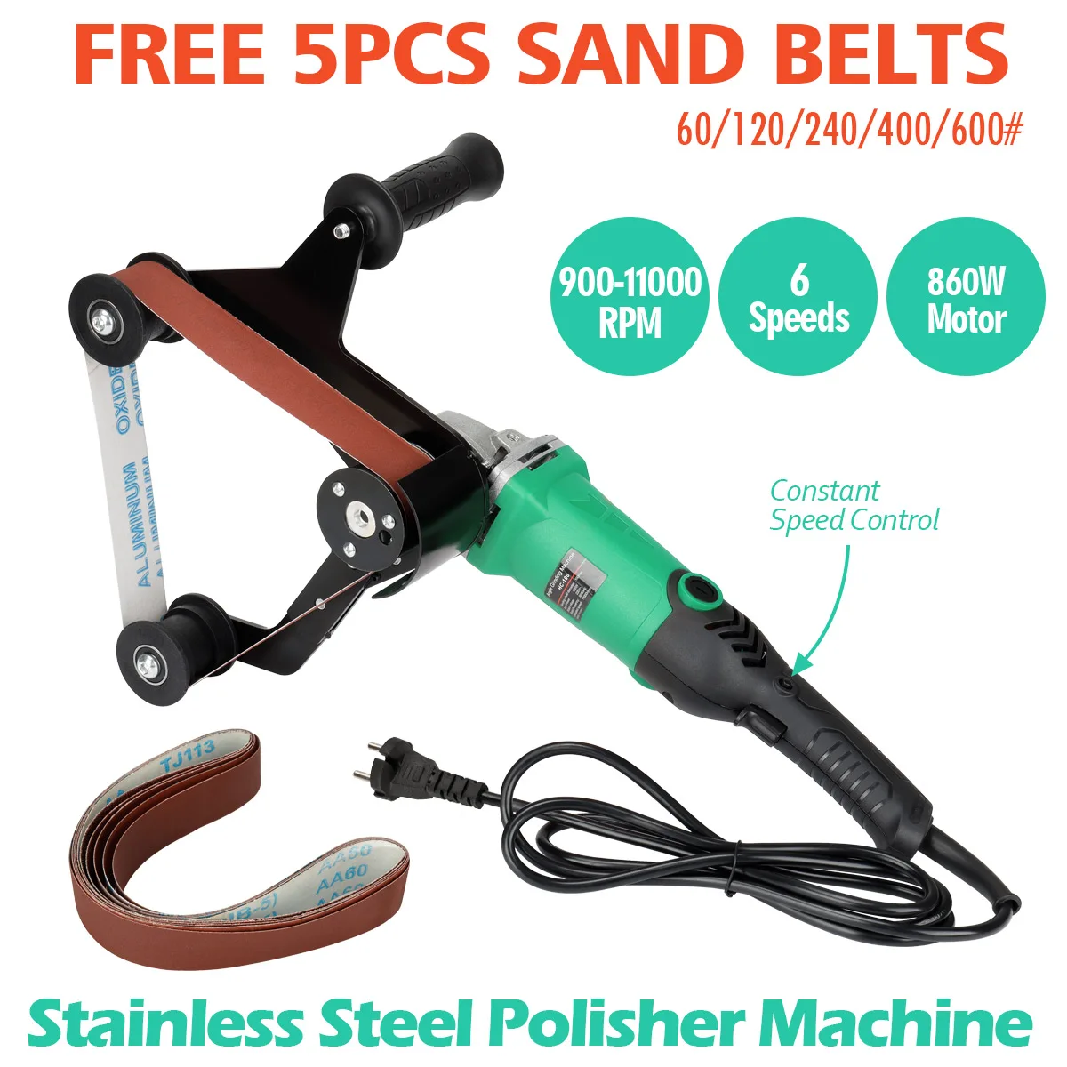 860w Electric Stainless Steel Tube Polisher Handheld Pipe Polishing ...