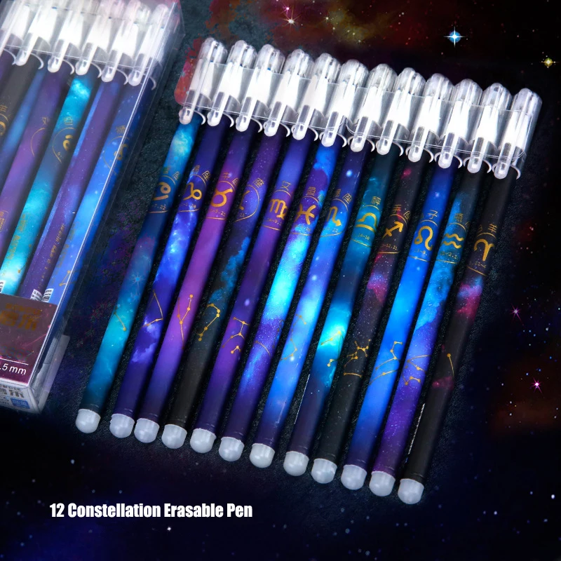12Pcs-Cute-Constellation-0-5mm-Blue-Ink-Gel-Pen-Erasable-Refill-Rod ...