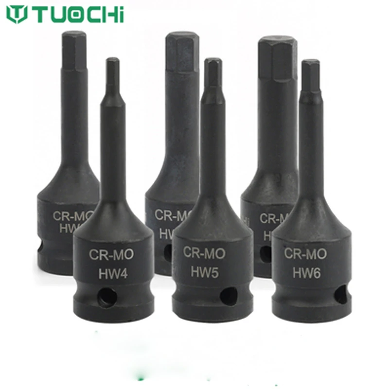 1/2inch Drive Impact Hex Bit Socket Set Cr MO Screwdriver Bits Set H4 H22 Air Allen Key Socket ...