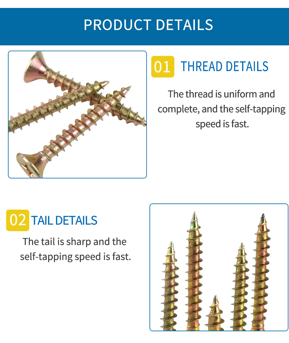 VIS,M5-80mm--Vis À Tête Plate Autotaraudeuse En Zinc Jaune, 30 Pièces ...