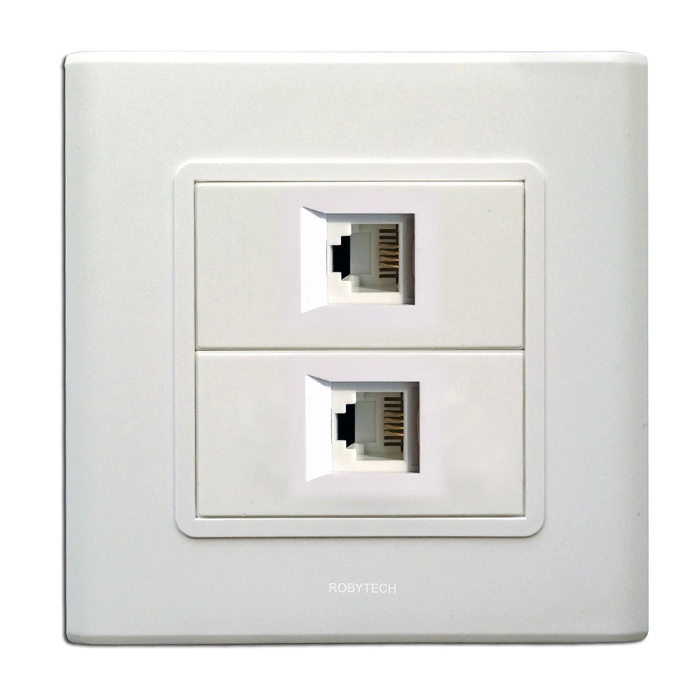 2-RJ11-Connectors-Modules-Information-Wall-Plate-Outlet-Cover ...