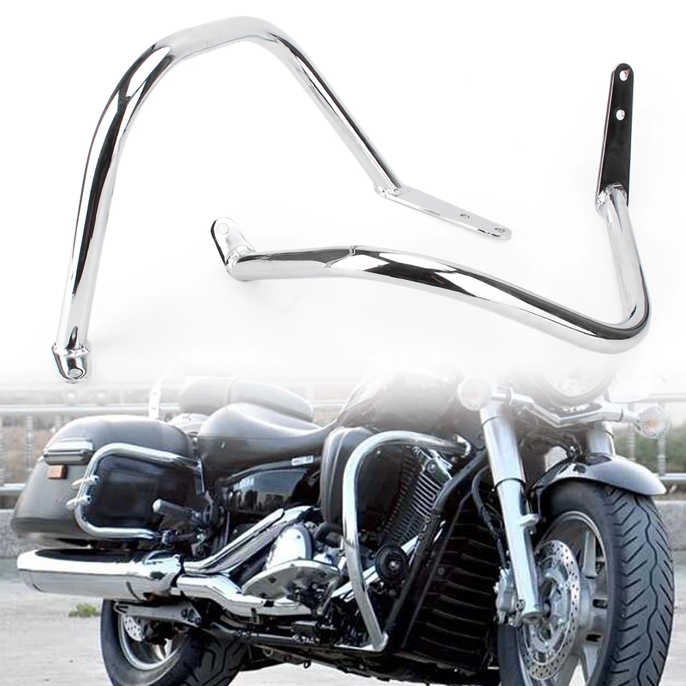 GZYF-Chrome-Front-Engine-Guard-Crash-Bar-Motorbike-For-YAMAHA-V-STAR ...