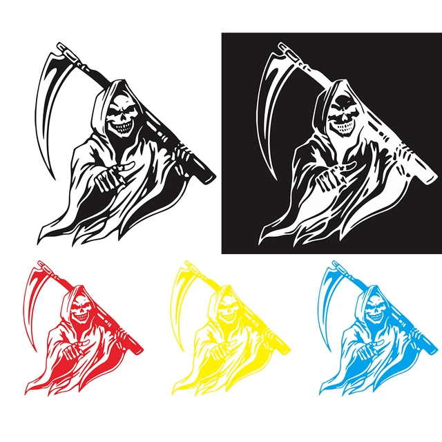 Grim Reaper With Gun Stencil