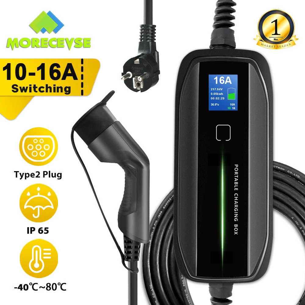Morec EVSE Electric Car Vehicle Type 2 Portable EV Charger Charging Box ...