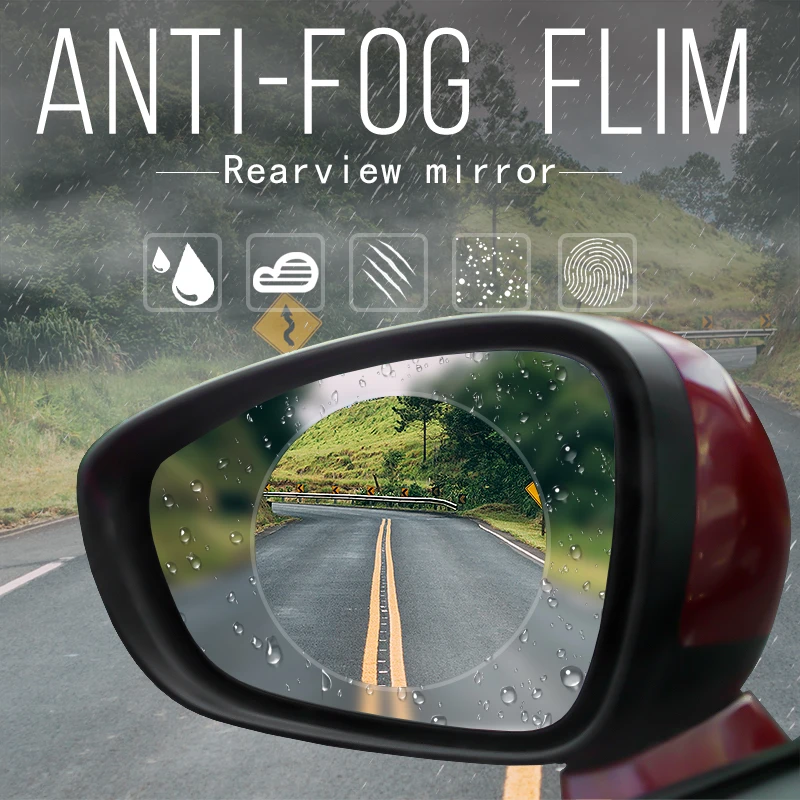 2PCS/Set Anti Fog Car Mirror Window Clear Film Car Rearview Mirror ...