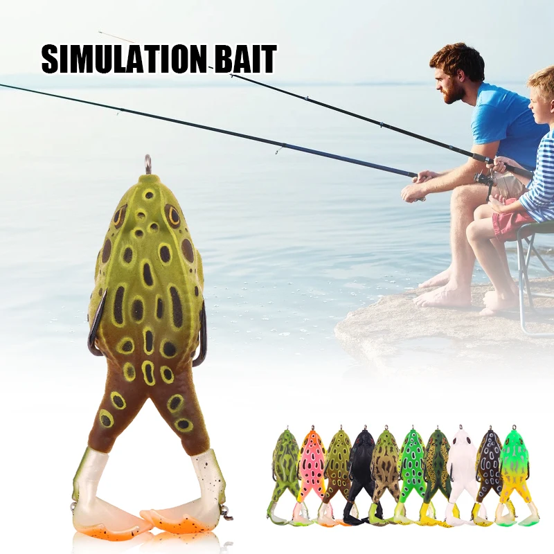 1pc-9cm-Bionic-Frog-Shaped-Fishing-Soft-Lure-Bait-With-Rotatable ...