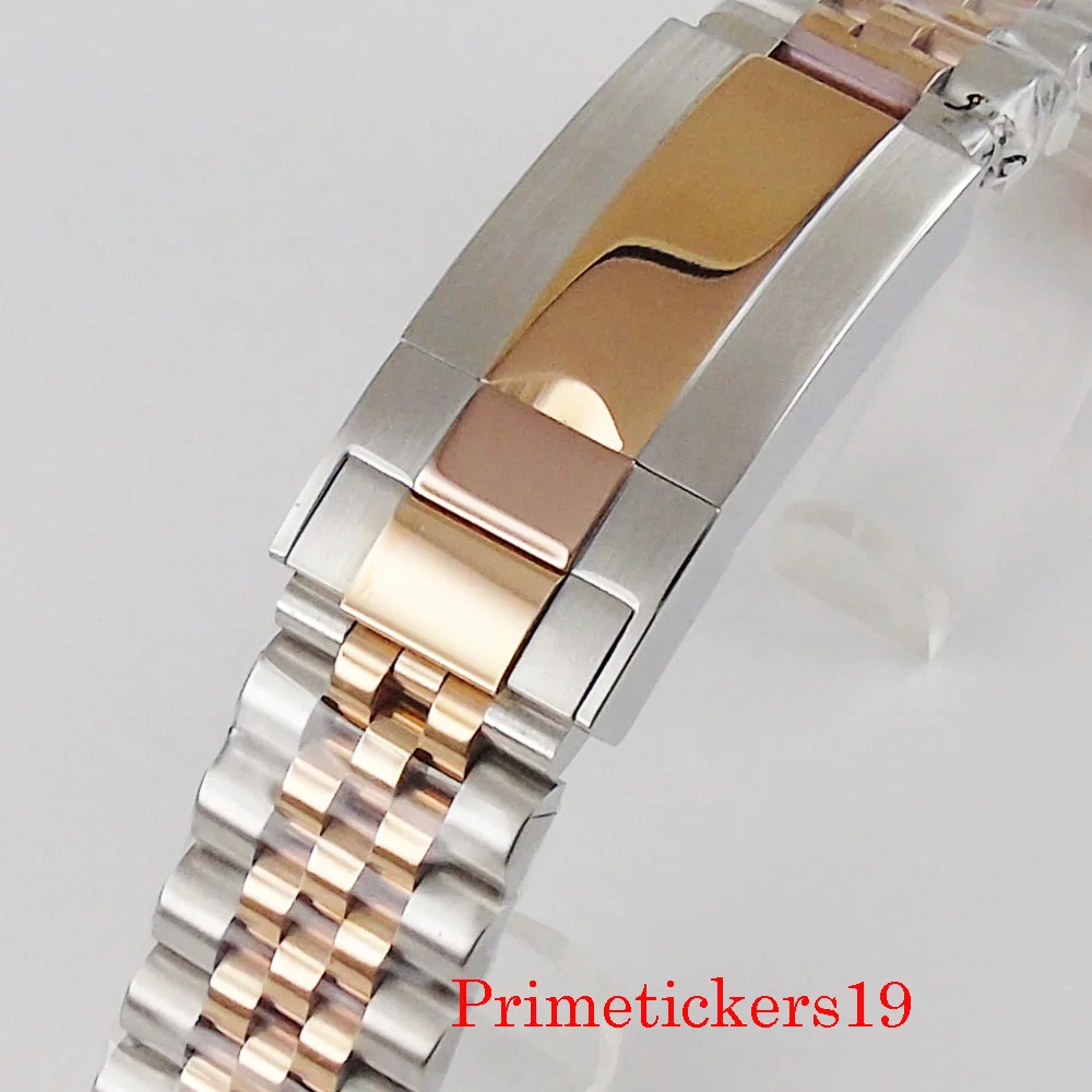 20mm width rose gold plated men watch jubilee bracelet fit 40mm men ...