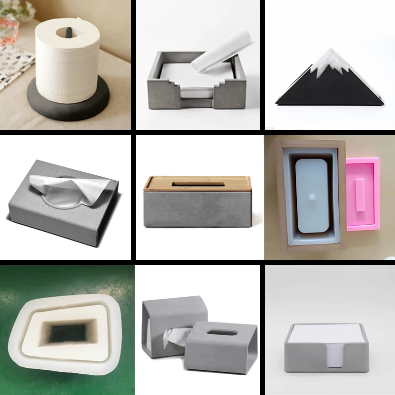Cement Storage box silicone mold concrete paper boxes molds concrete ...