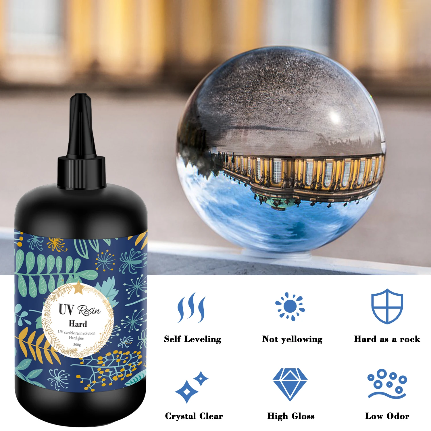 Hard UV Resin Glue Crystal Clear Ultraviolet Curing Epoxy Resin UV Glue Solar Cure Sunlight ...