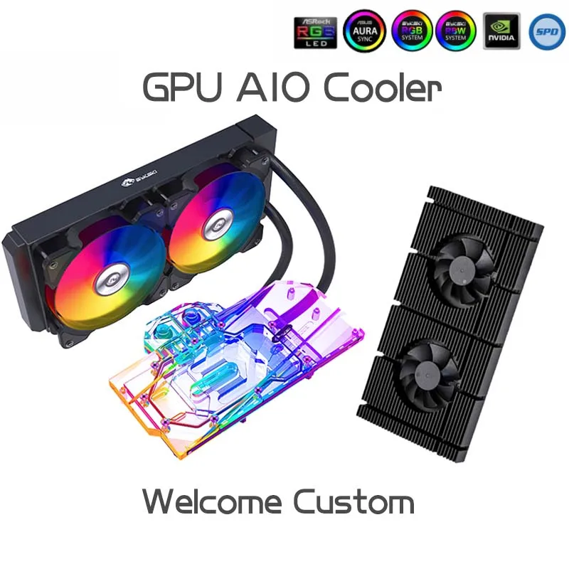 사용자 정의 GPU AIO 쿨러 블록, NVIDIA 2060 2070 2080 3060 3070 3080 3090 그래픽 카드 ...