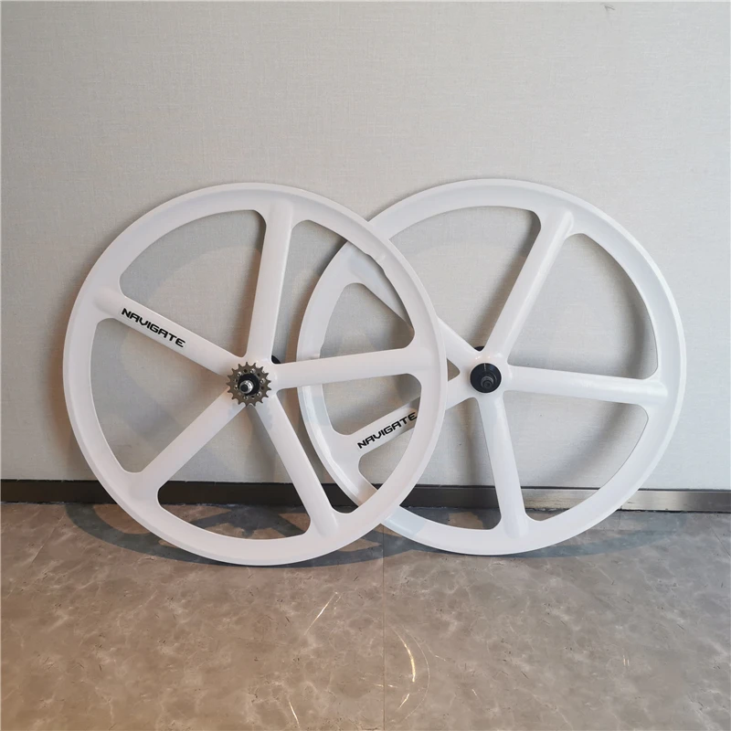 Fixed-Gear-Bicycle-Wheels-5-Spokes-Wheelset-Fixie-Track-Bike-Magnesium ...