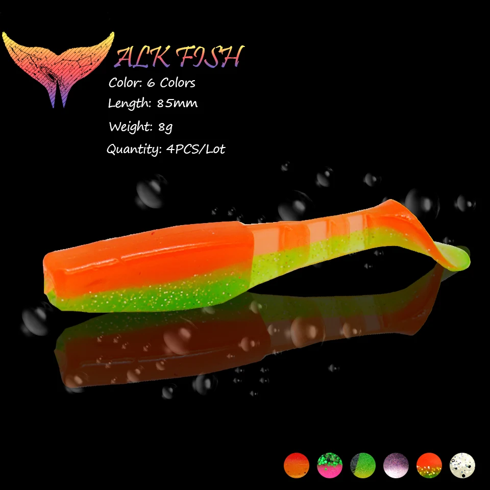 WALK-FISH-4PCS-Lot-85mm-8g-Soft-Fish-Tail-Multi-Section-Soft-Fishing ...