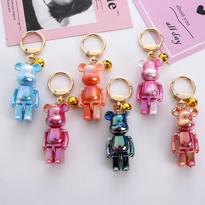 Colorful-Bear-Keychain-Couples-Gift-Key-Chain-Animal-Doll-Key-Ring-For ...