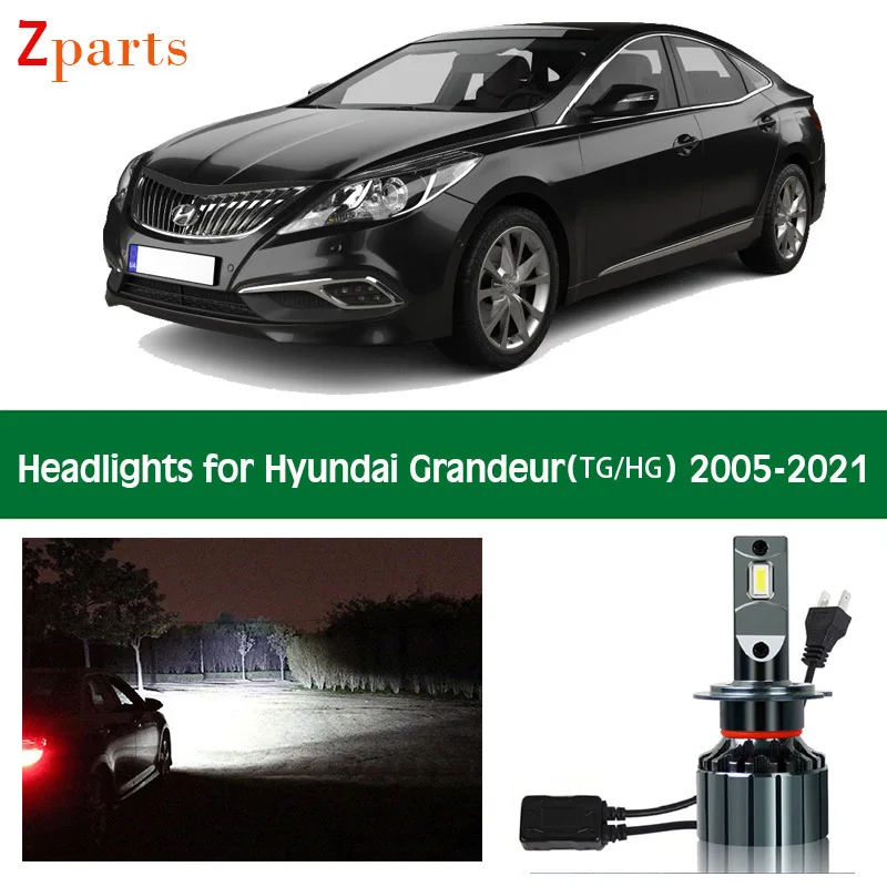 1 Pair Car Bulbs For Hyundai Grandeur TG HG 2005 2021 Kit Hid LED Lamp Headlight Lights Bulbs ...