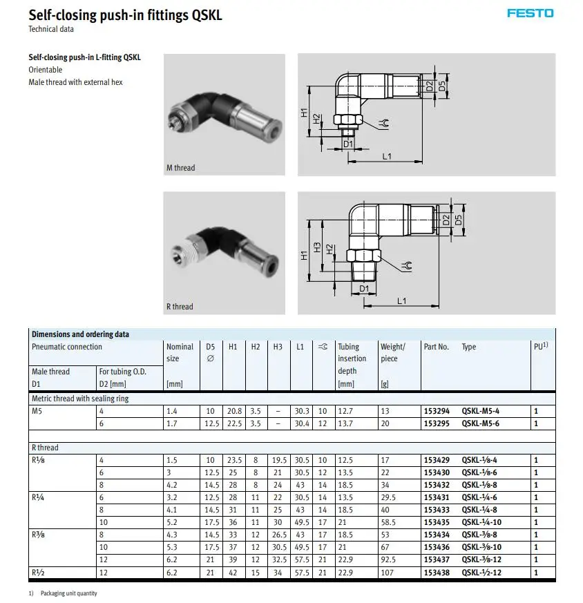 유형: 피팅 모델 번호: QSK-1/8-6 is_customized: Yes