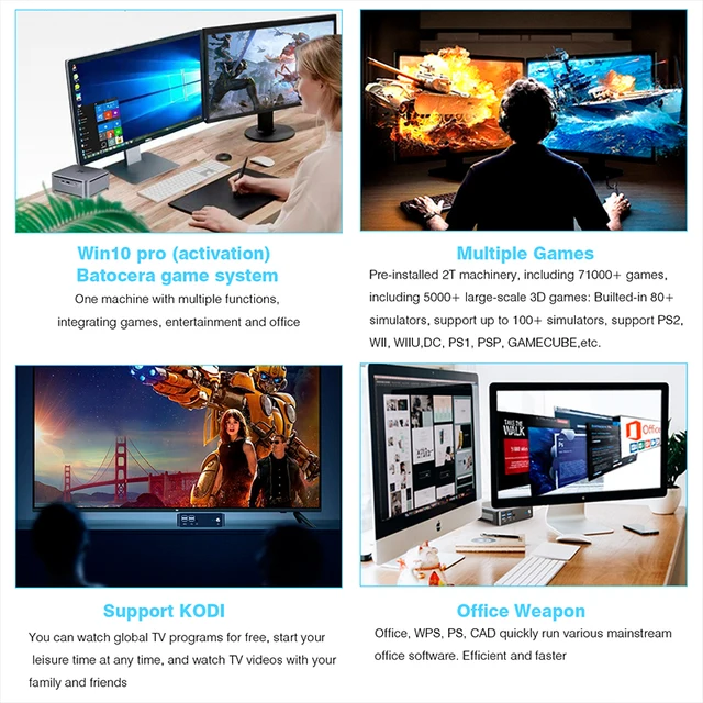 Super Console PC Box WIFI Retro Video Game Console Windows 10 Pro With ...