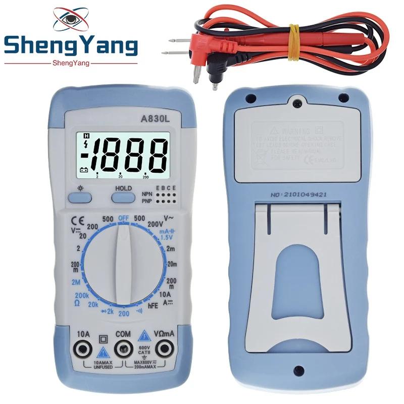 Multímetro Digital LCD A830L DC AC, medidor de corriente de prueba de ...