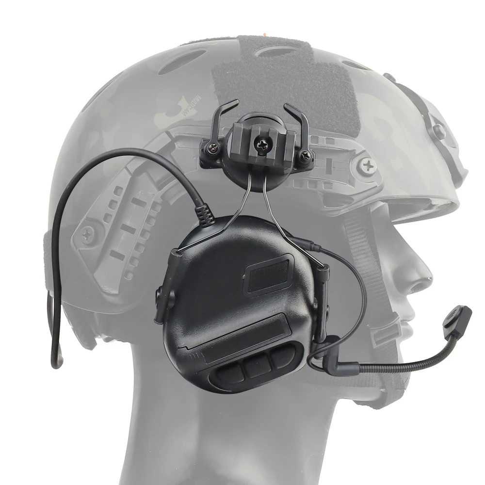 Tactical Helmet Headset With Fast Helmet Rail Adapter Military Airsoft ...