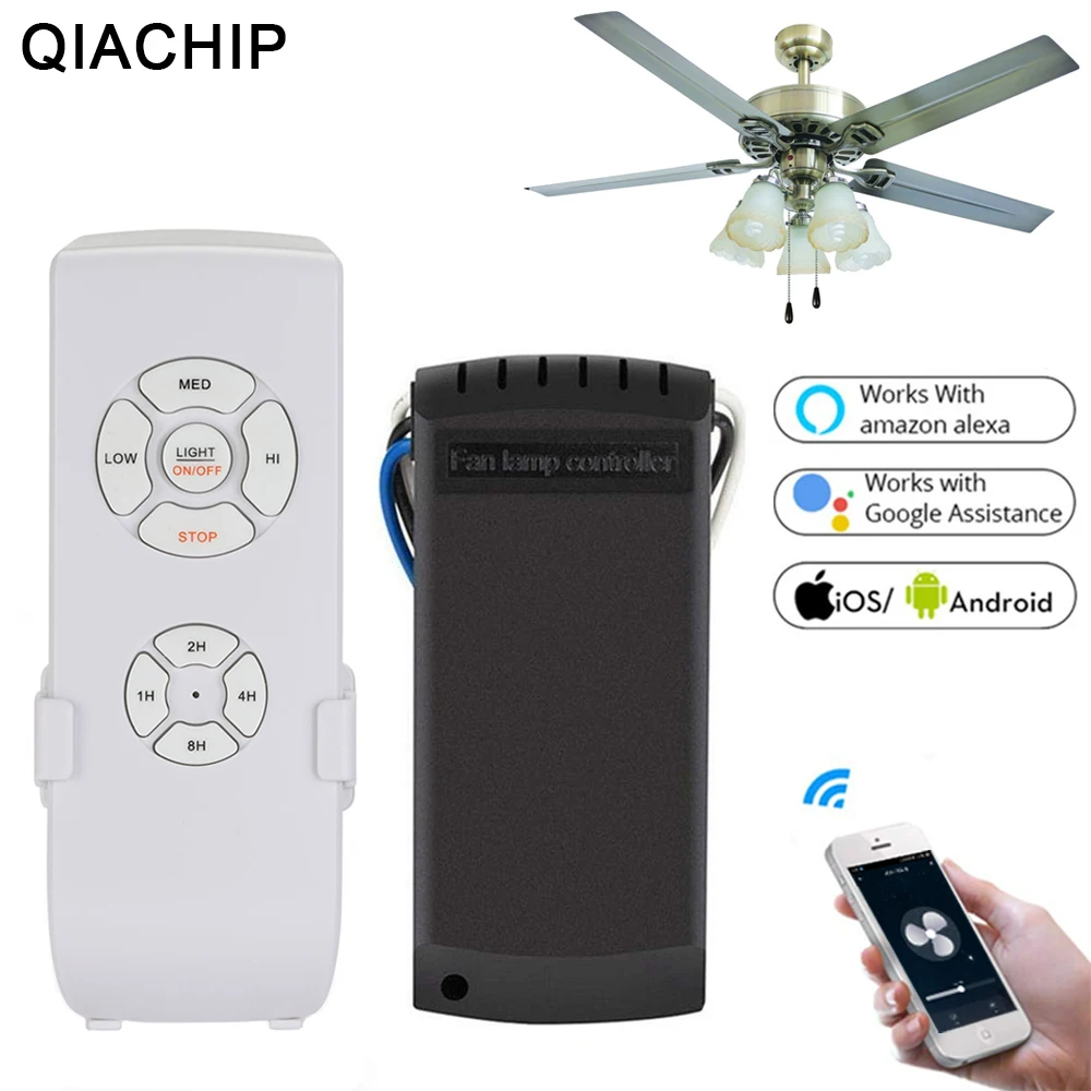 QIACHIP Ceiling Fan Smart Switch Convert Fan Wifi Smart Control Adjust ...