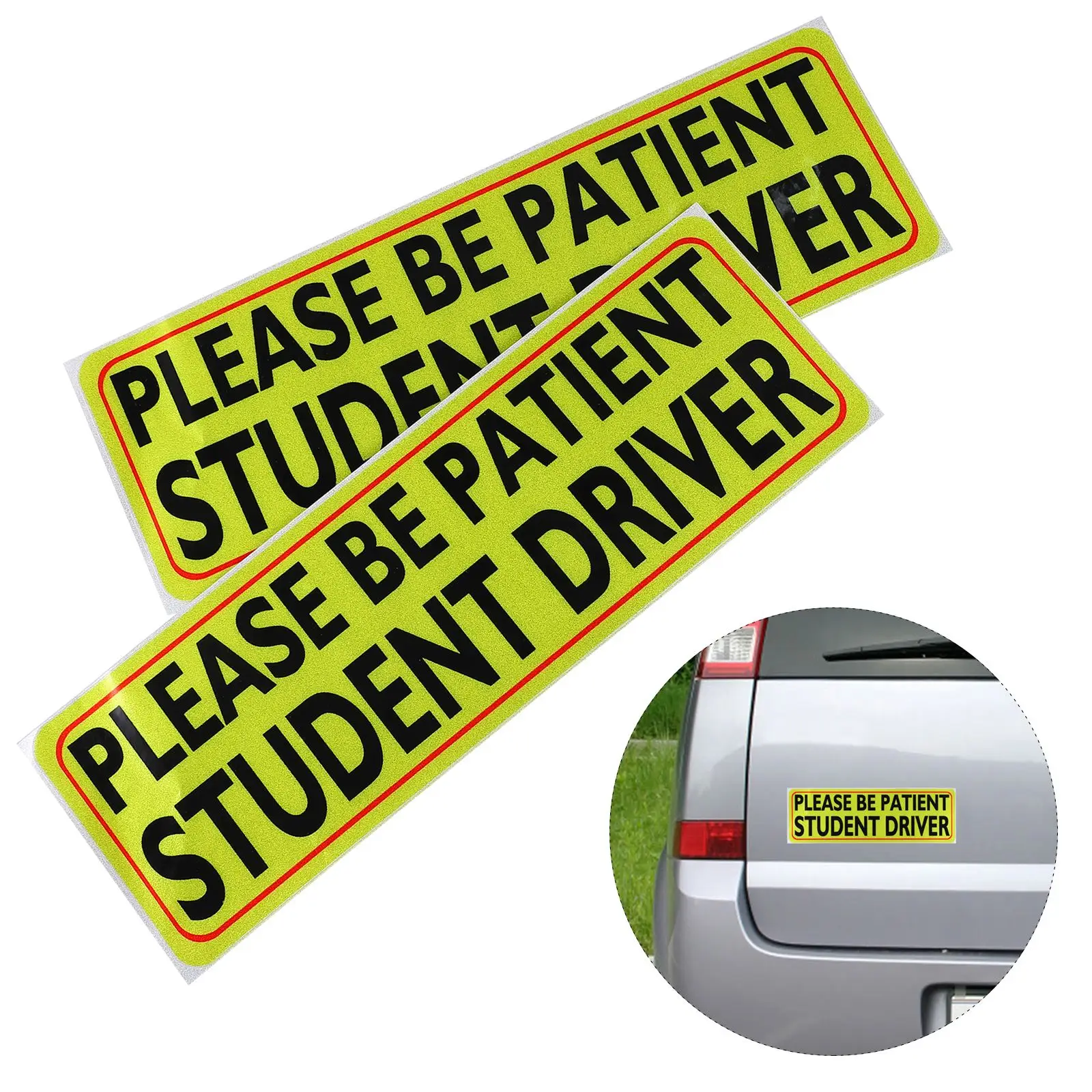 2pcs Student Driver Car Stickers Novice Car Stickers Practicing Driver ...