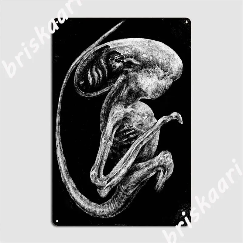 Little Alien Sketch Black Metal Sign Wall Decor Club Bar Club Home ...