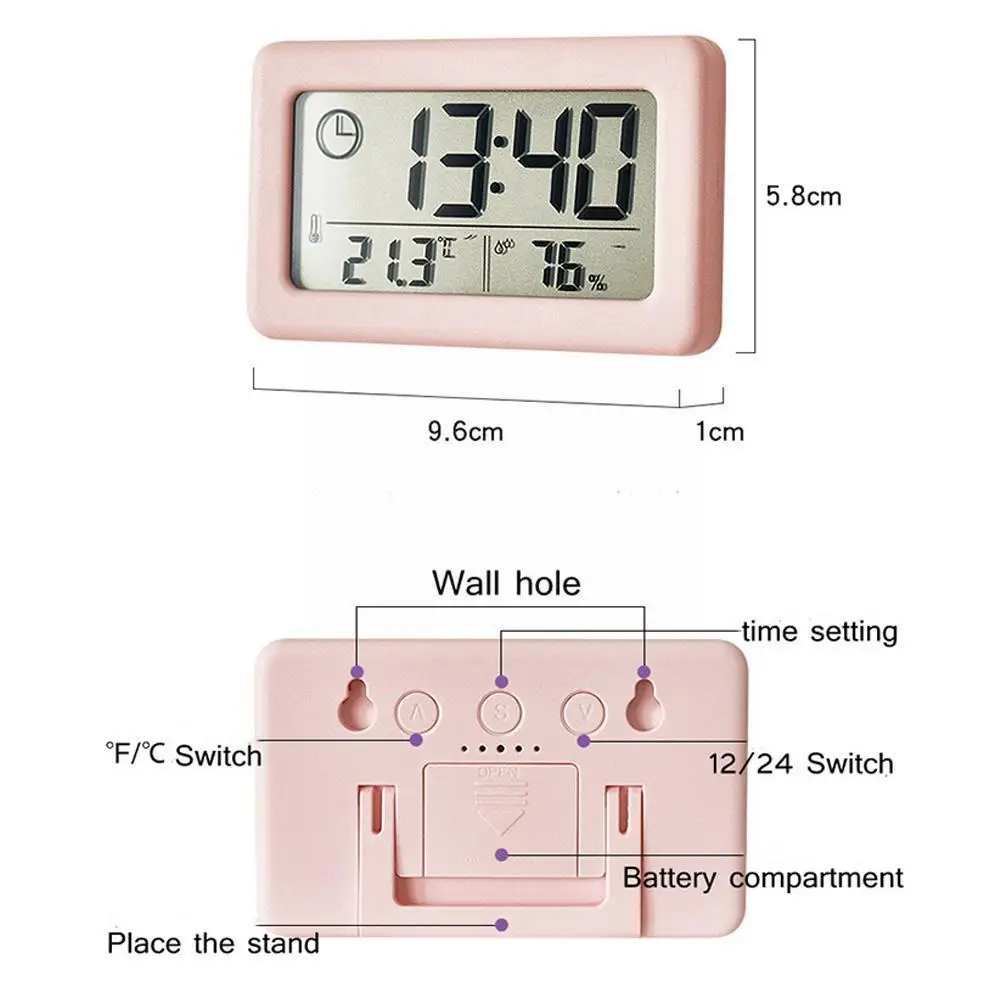 【Rongcai】 Digital Clock Thermometer Hygrometer Meter LED Indoor ...