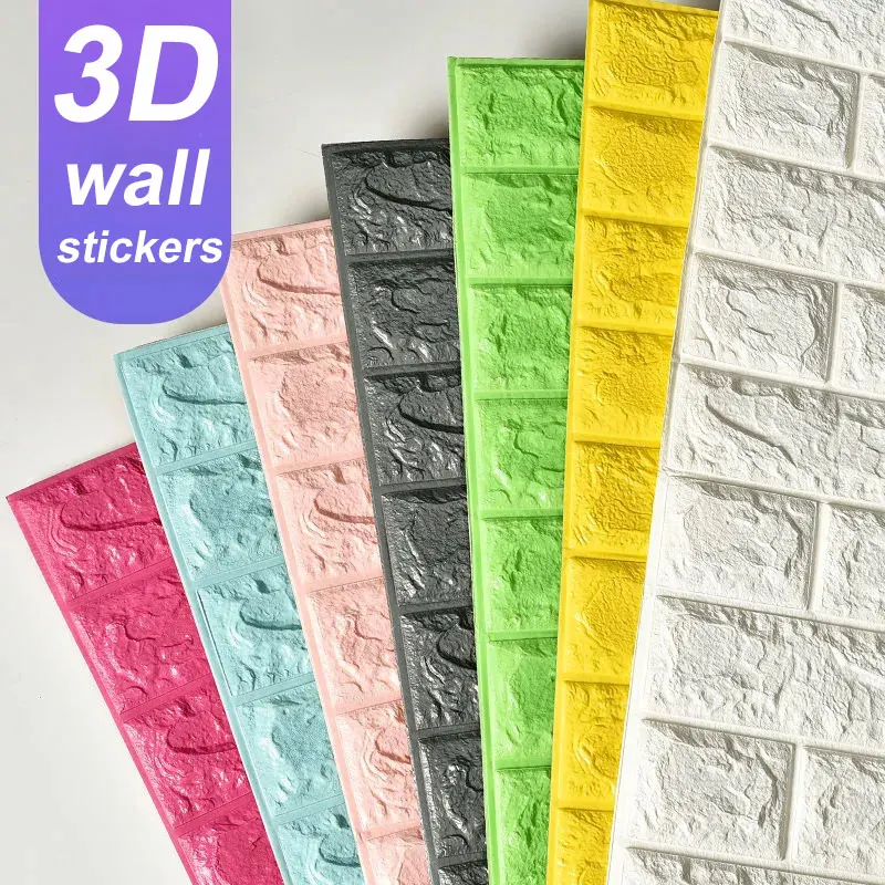 12pcs 3d Wall Stickers Self-adhesive Imitation Brick Sticker Bedroom ...