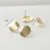 10pcs Stainless Steel Geometric Round Earring Stud Golden Flowers ...