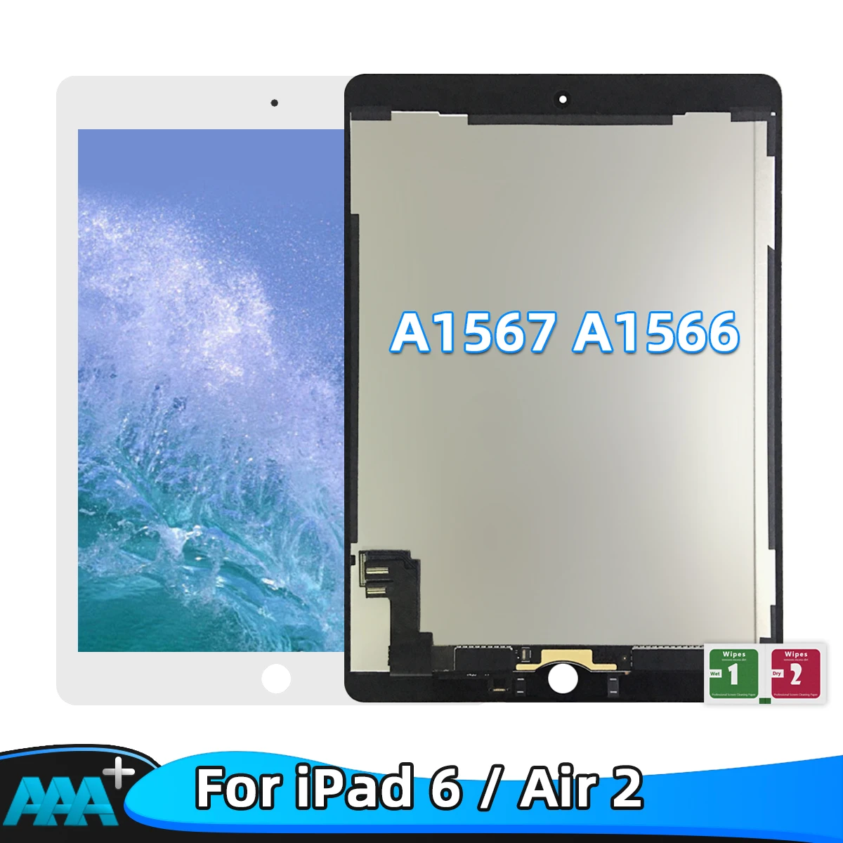 LCD For iPad 6 Air 2 A1567 A1566 100% AAA+ Grade LCD Display Touch ...