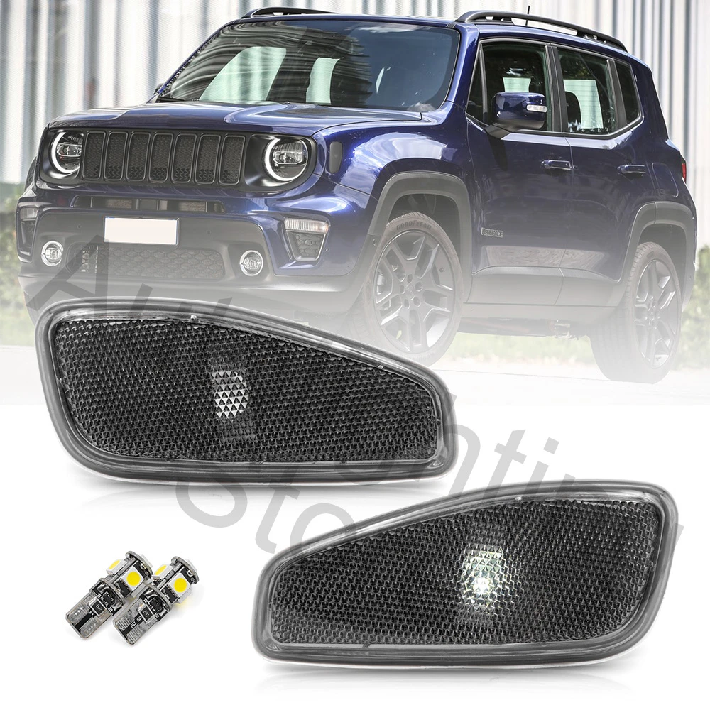 2Pcs Smoked Lens Led Turn Signal Light Side Marker Lamp For Jeep ...