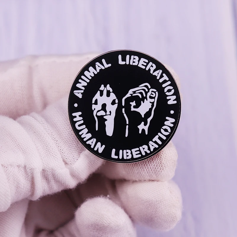 Animal-Liberation-Human-Liberation-Pin-Button-Brooch-Animal-Rights ...