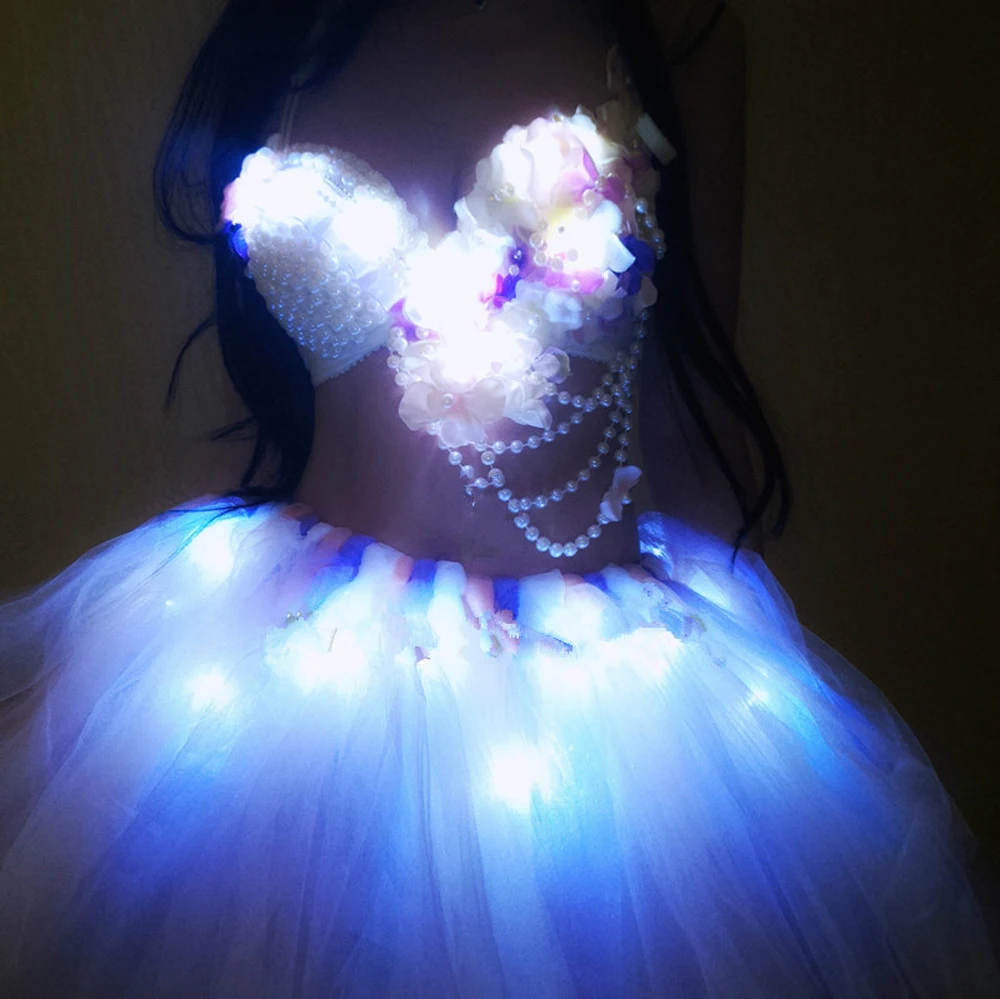 Vestido de baile con luces LED, ropa de baile, baile de salón, tutú ...