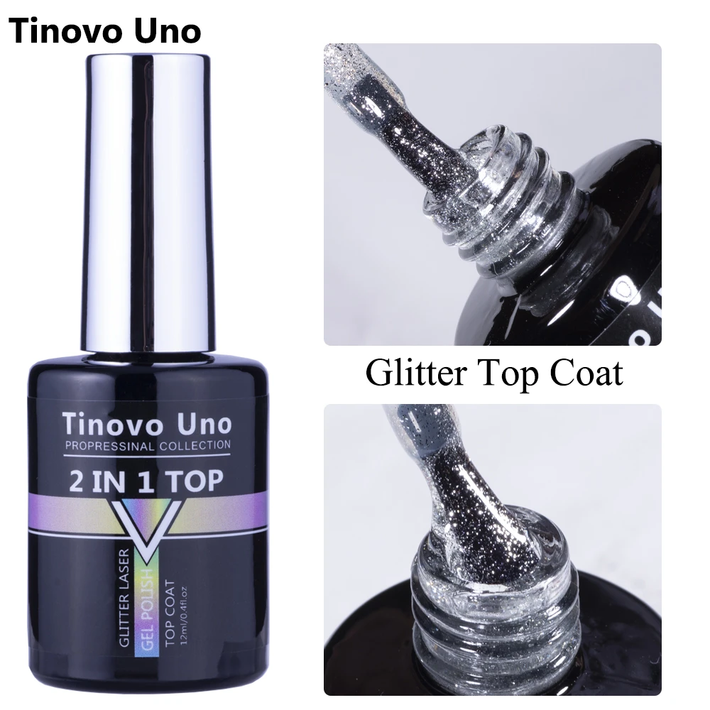 Tinovo Uno Glitter Top Coat Uv Gel Nail Polish 2 In 1 15ml Super Shine ...