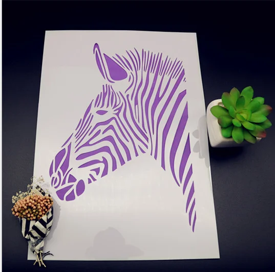 Zebra Head Stencil