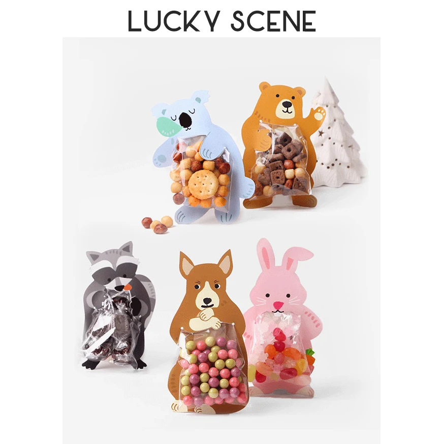 10Pcs Favor Candy Boxes Animal Food Package Card Dessert Decoration ...