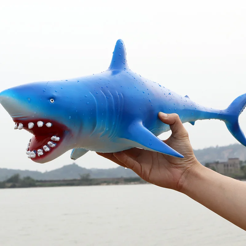 Children Inflatable Shark Toys Large Size Realistic Blue Shark Models ...