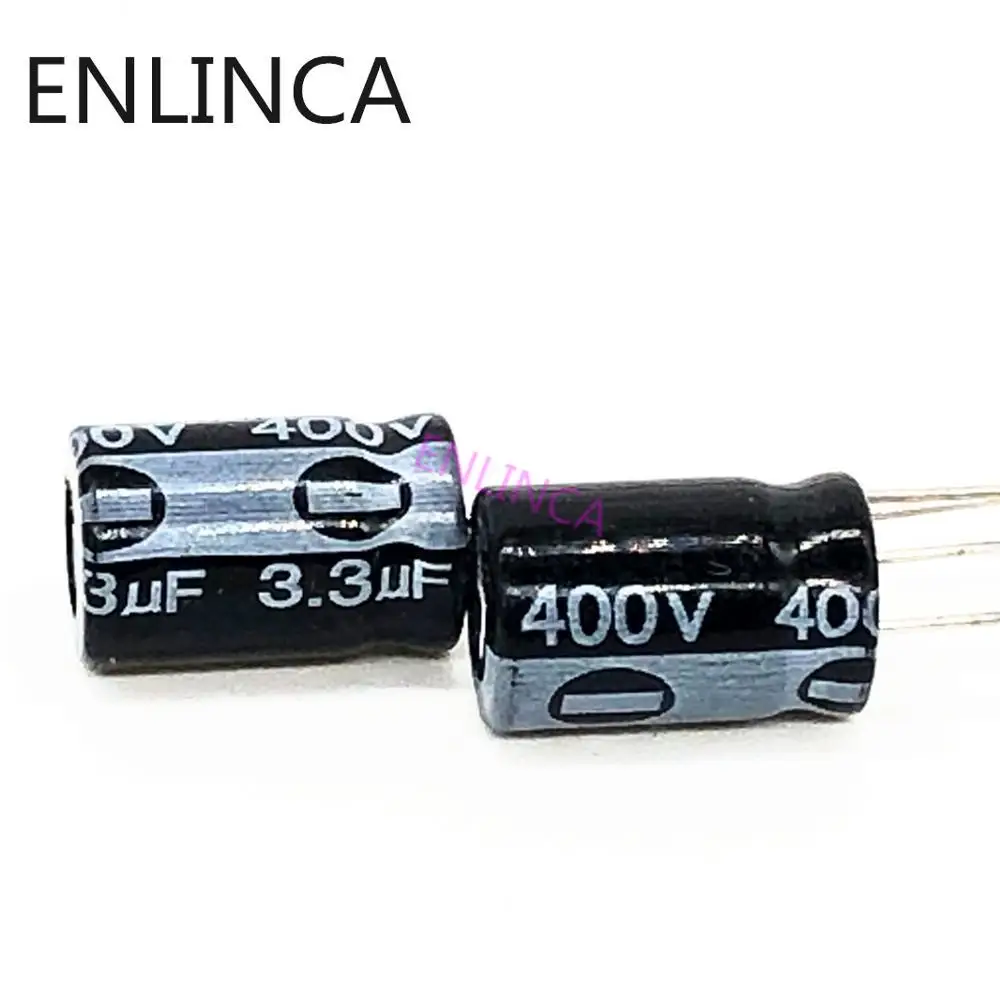 500pcs/lot 3.3uf 400v 3.3uf Aluminum Electrolytic Capacitor Size 8*12 ...