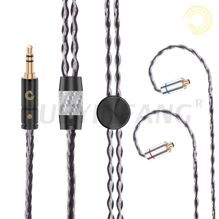 Queyinfang 8 Core Black Silver Mixed Cable Silver Plated Earphone ...
